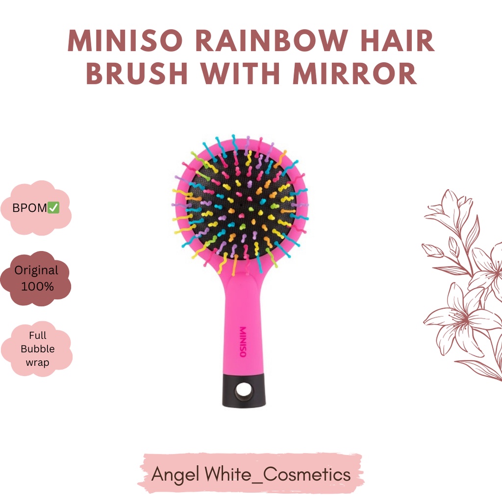 Jual MINISO HAIR BRUSH RAINBOW WITH MIRROR | Shopee Indonesia