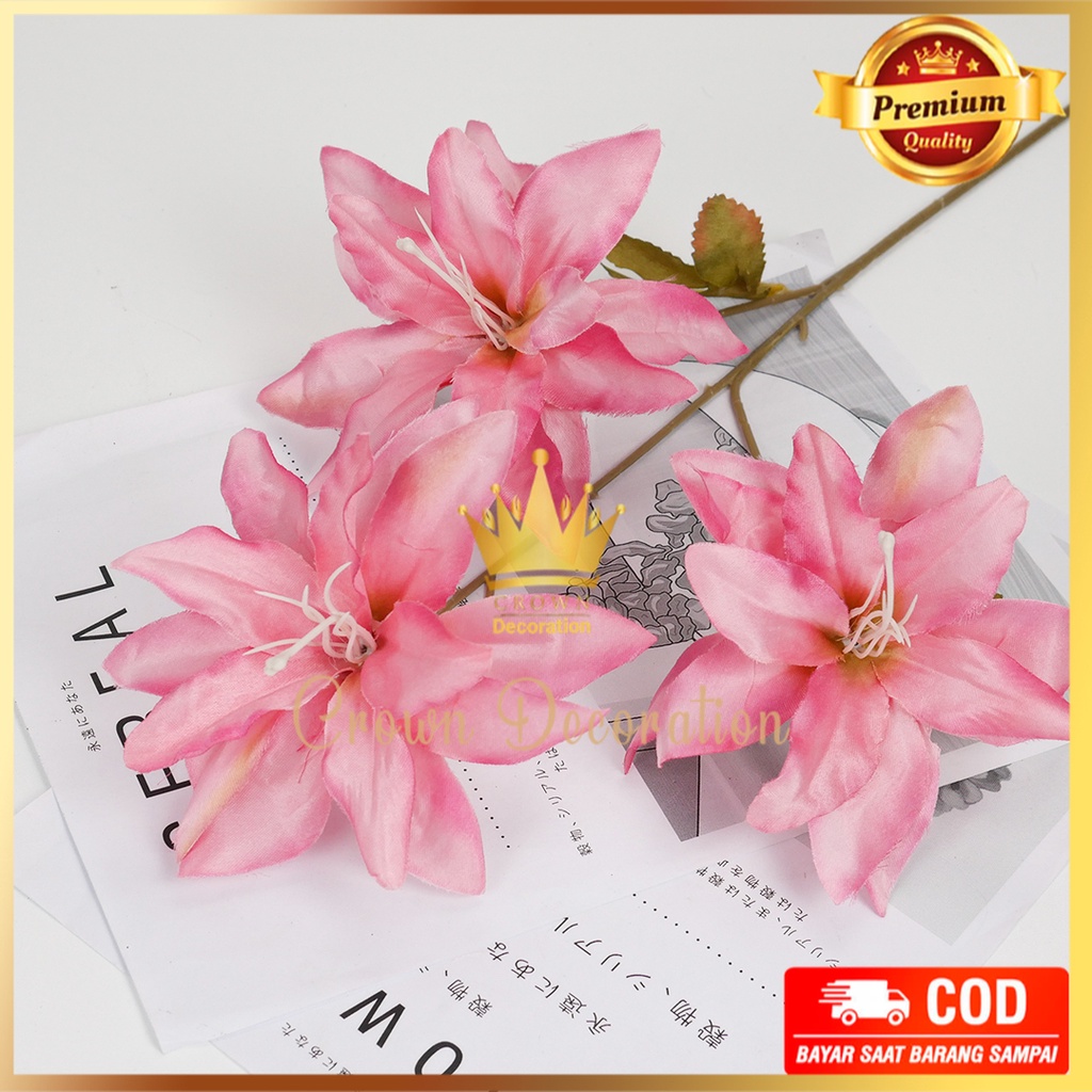 Jual Lily Tangkai Panjang Cabang 3 Bunga Lily Tiger Lili London Heart ...