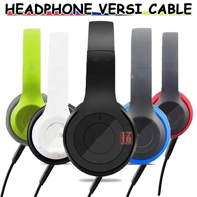 Jual Headphone Aux Cable Version Earphone Foldable Stereo Bass Audio ...