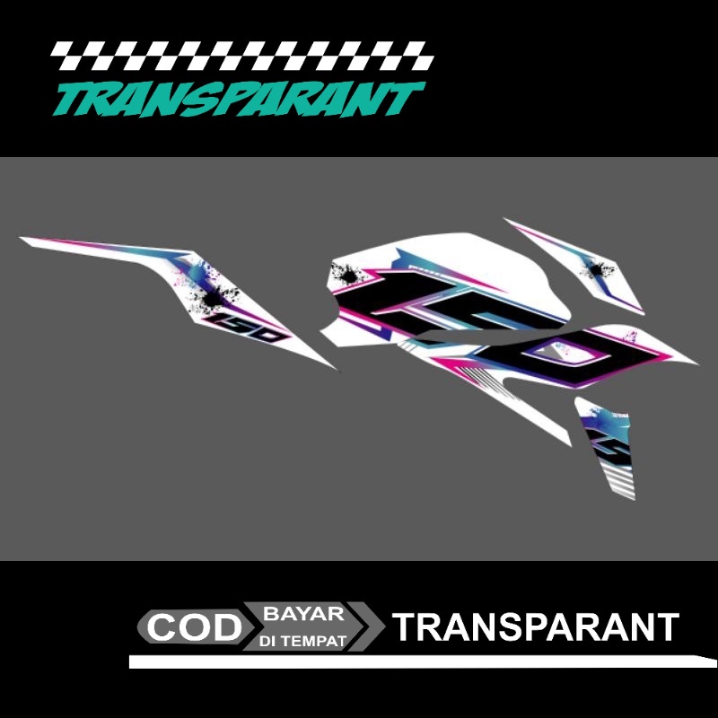 Jual striping sticker CB150R V3 motif rainbow transparan custame v3 ...