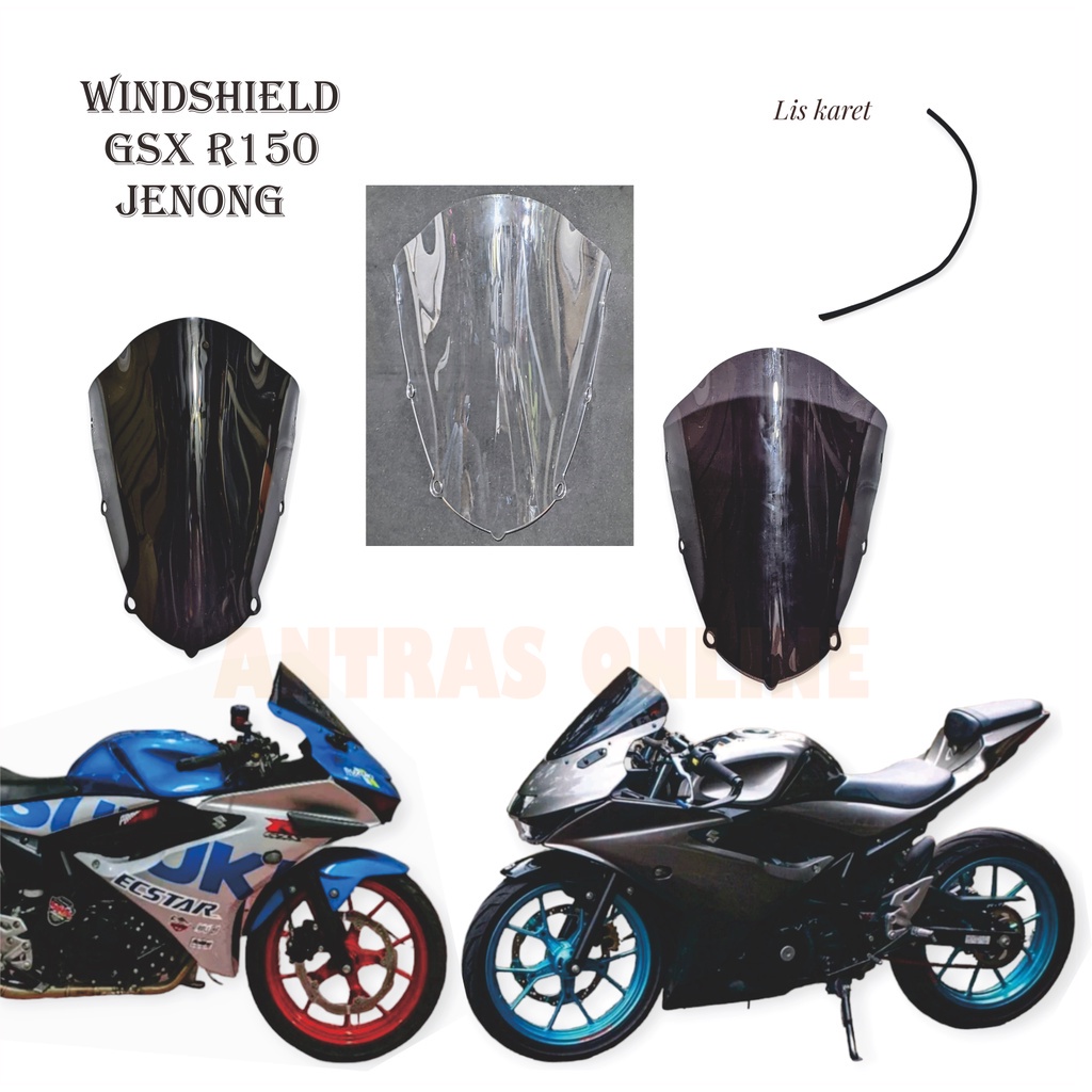 Jual Visor Suzuki GSX R150 Jenong dan Lis Karet - Windshield Tameng ...