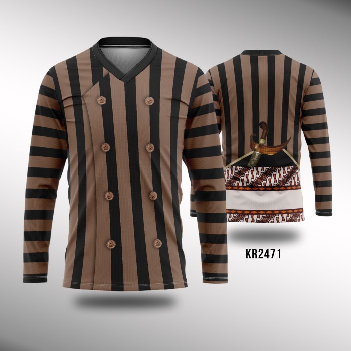 Jual Kaos Jersey Motif Lurik Jawa Khas Pak Blangkon KR2471 - XS ...
