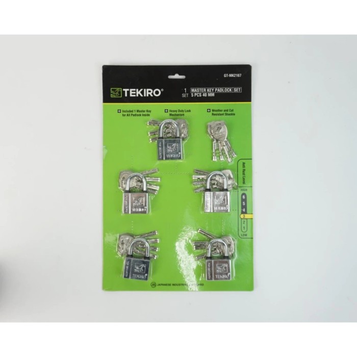 Jual TEKIRO master key padlock set 40mm 5pcs gembok 40 mm 5 pcs ...