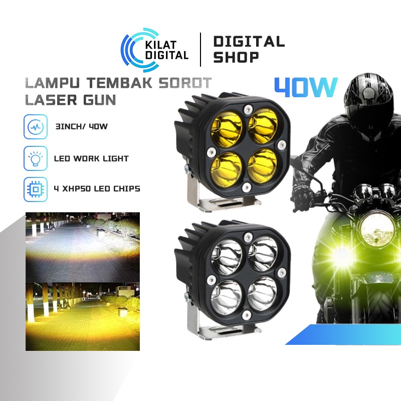 Jual Lampu Sorot Tembak LED Bar CWL CREE 4 Titik Mata 40 Watt Motor Mobil 40W 9 - 36 Volt 12V ...