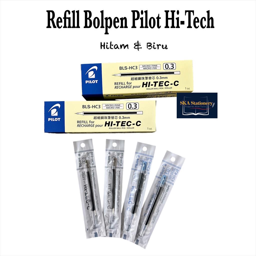 Jual Refill / Isi Bolpen / Pulpen / Ballpoint Pilot Hi Tech 0.3 (Pcs ...