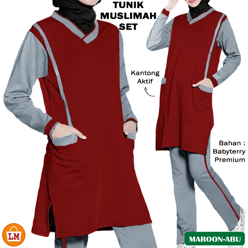 Jual Baju Setelan Pakaian Tunik Wanita Muslim SET TUNIK MUSLIMAH ...