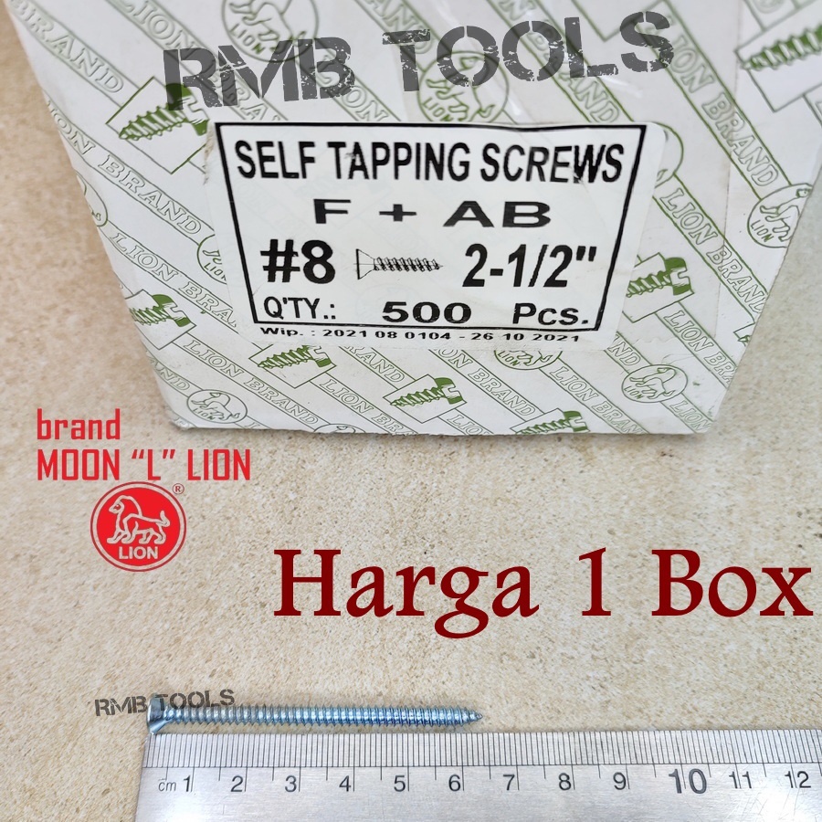 Jual [1Dus] Sekrup Tapping Screw FH 8 x 2-1/2 Panjang 6.3cm Obeng Plus ...