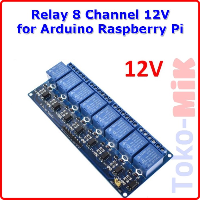 Jual PCB 8 Ch 8 Channel 12V Relay Shield Module 8 Port Relay DC 12V NO ...