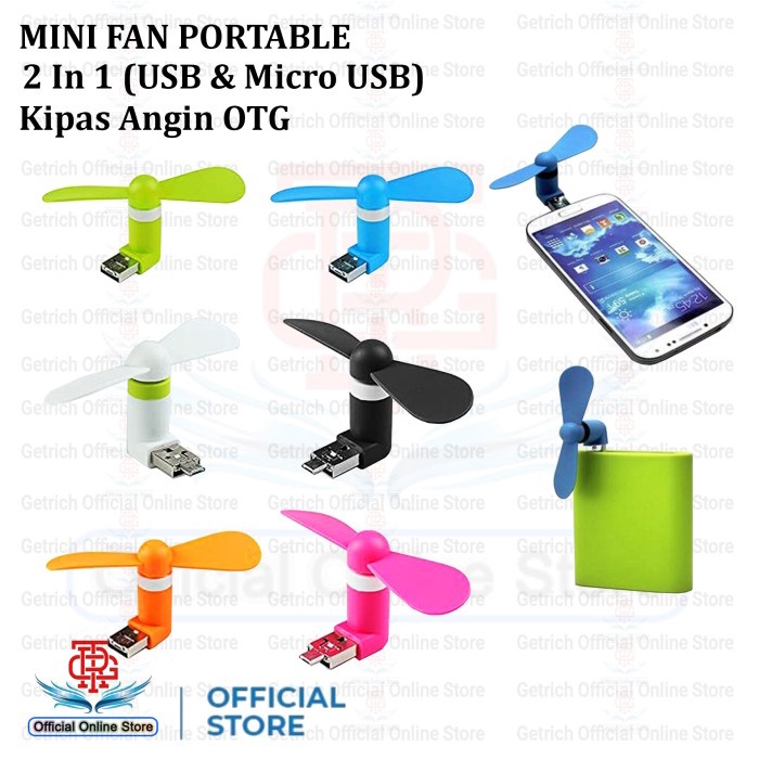Jual Kipas Angin OTG USB Micro USB Mini Fan HP Android Powerbank ...