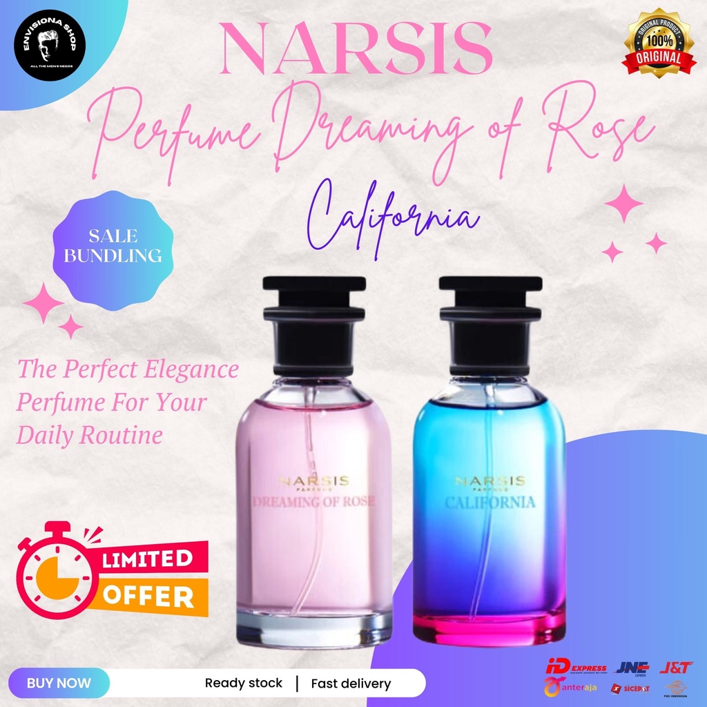 Jual Narsis Dreaming of rose Eau de Parfume + Narsis California Eau de ...