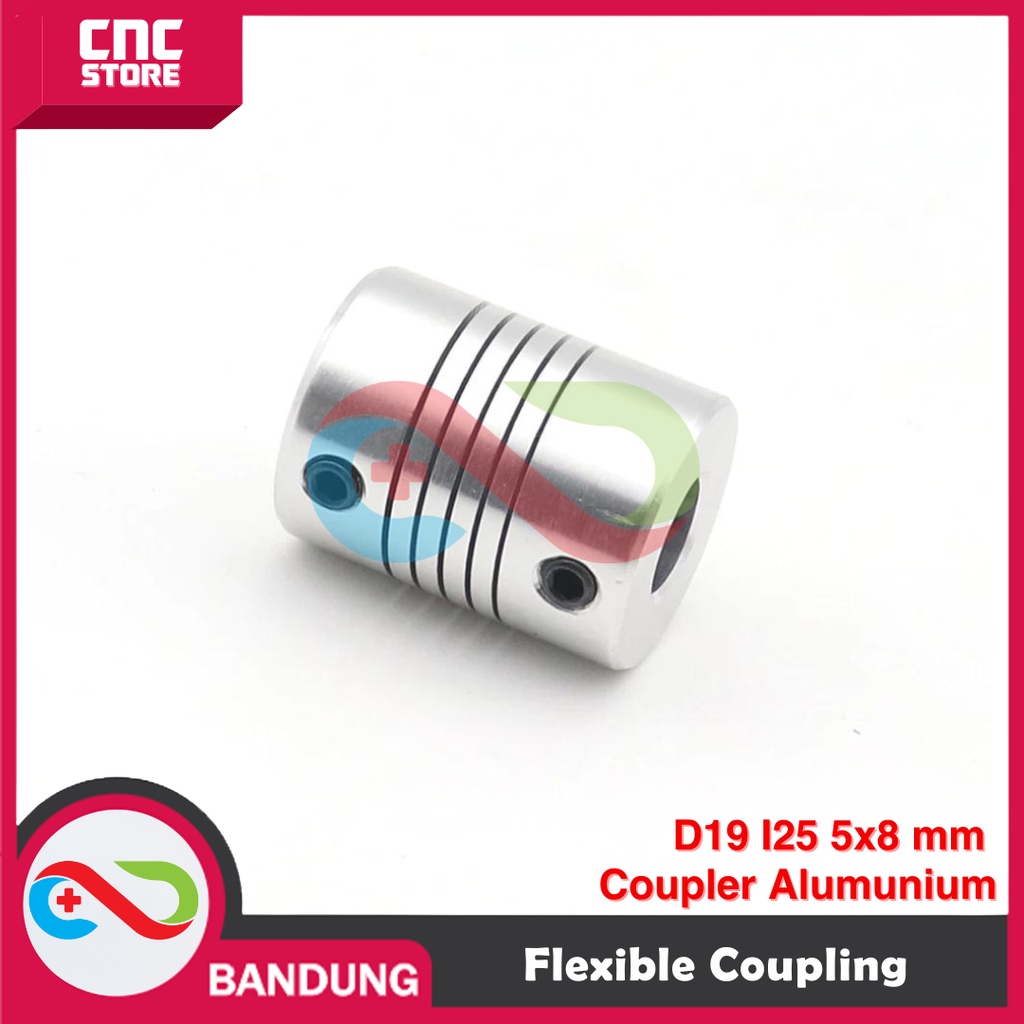 Jual FLEXIBLE COUPLING D19 L25 5X8 MM COUPLER ALUMUNIUM | Shopee Indonesia
