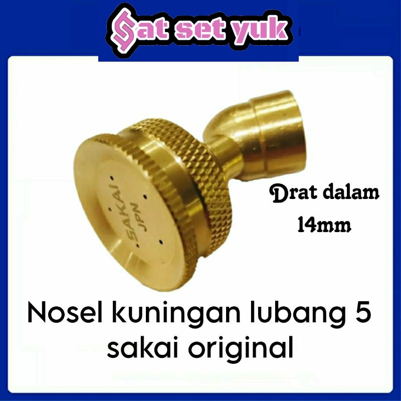 Jual NOSEL NOZEL SPUYER KUNINGAN LUBANG 5 SAKAI SUPER KABUT/ NOZLE ...