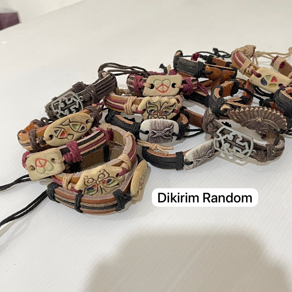 Jual GELANG TANGAN TALI ADJUSTABLE MOTIF GAMBAR UKIR / GELANG PRIA ...