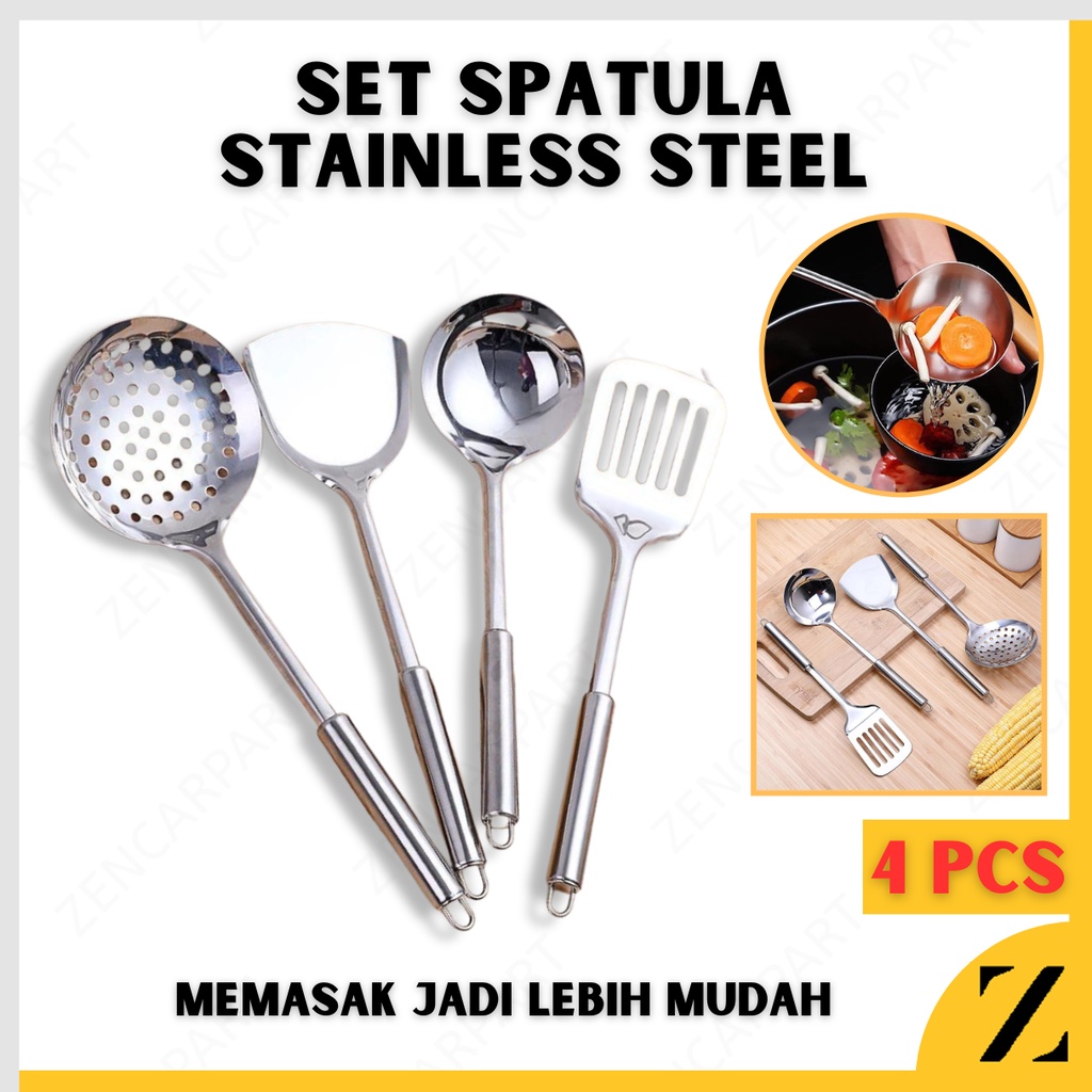 Jual Spatula Sutil Set Isi 4 4 in 1 Alat Masak Lengkap Stainless Steel ...