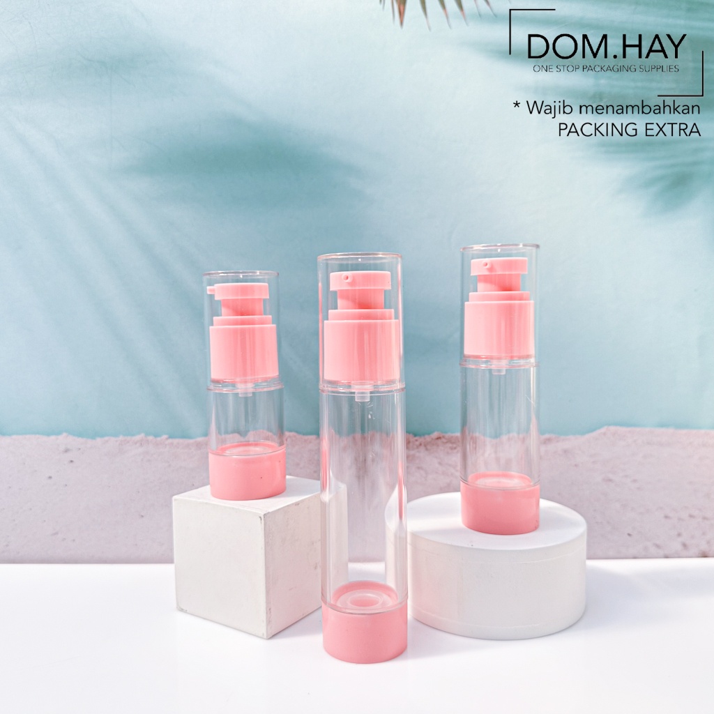Jual Botol Airless Pump Pink Serum Essence Skin Care Kosmetik Packaging ...