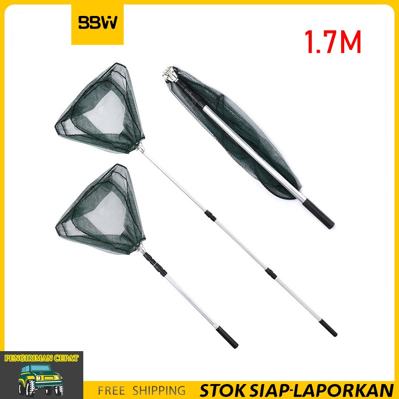 Jual 1.7m Tanggok serokan jala ikan jaring ikan lipat telescopic ...