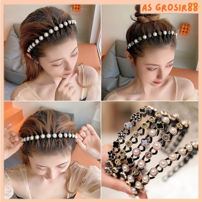 Jual Bando Sirkam Wanita Fashion Korea Headband Bandu Rambut Mutiara ...
