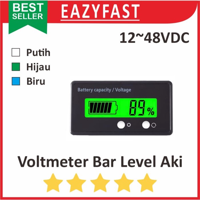 Jual Voltmeter Digital Level Kapasitas Baterai Aki Batre Motor Mobil LED | Shopee Indonesia