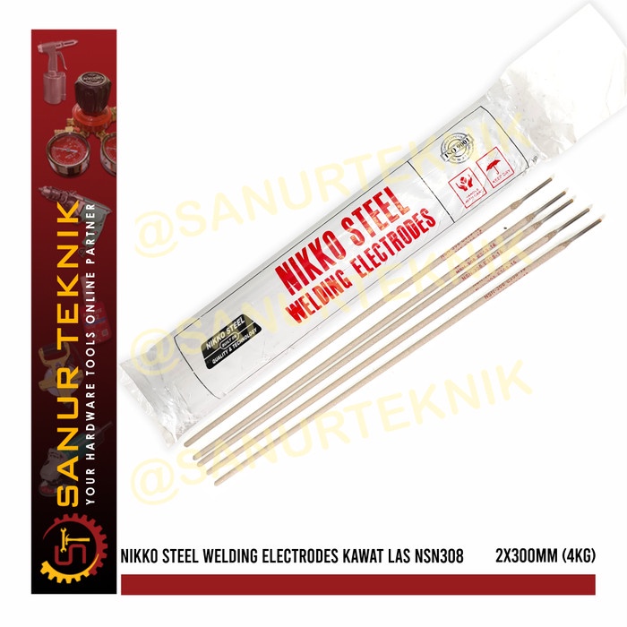 Jual NIKKO STEEL Welding Electrodes Kawat Las NSN 308 2 x 300 mm 2mm (4 ...