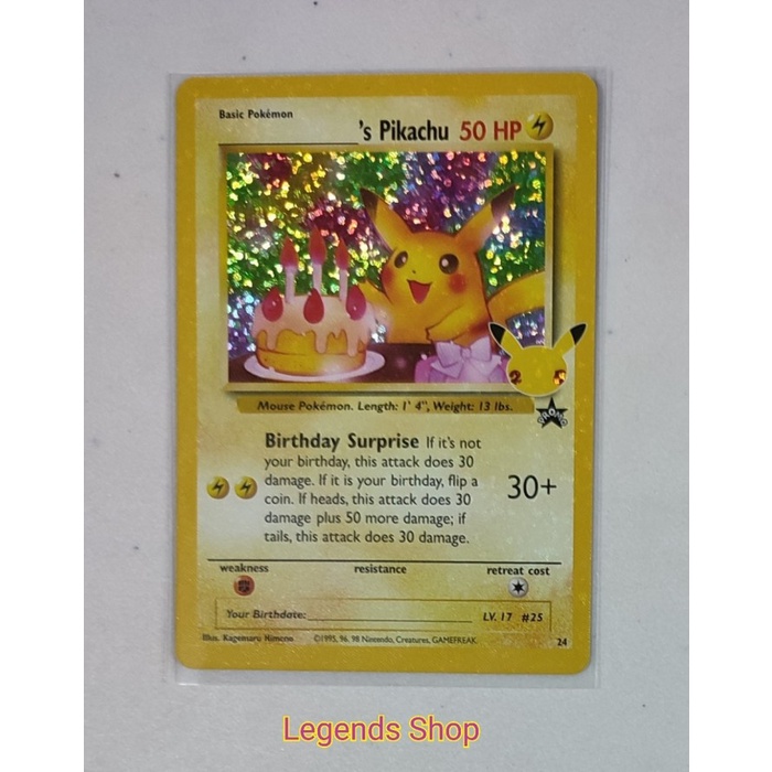 Jual Kartu Extra Pokemon Celebrations 25th Anniversary Birthday Pikachu TCG | Shopee Indonesia