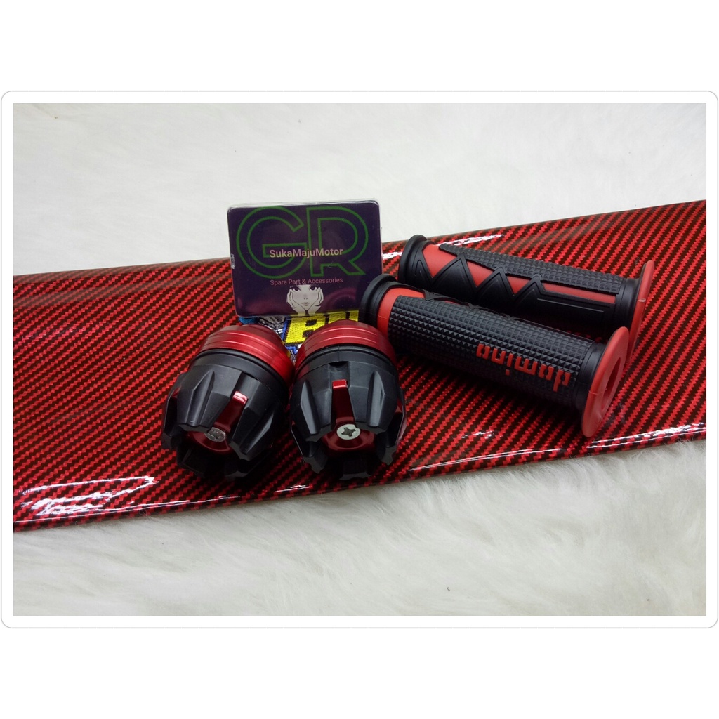 Jual #CRC# paket handgrip domino shark+jalu as roda+kulit jok karbon ...