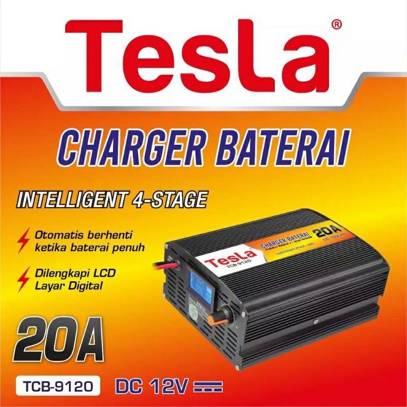 Jual PENGECAS CHARGE CAS AKI OTOMATIS 20 AMPER 20A TESLA LAYAR LCD ...