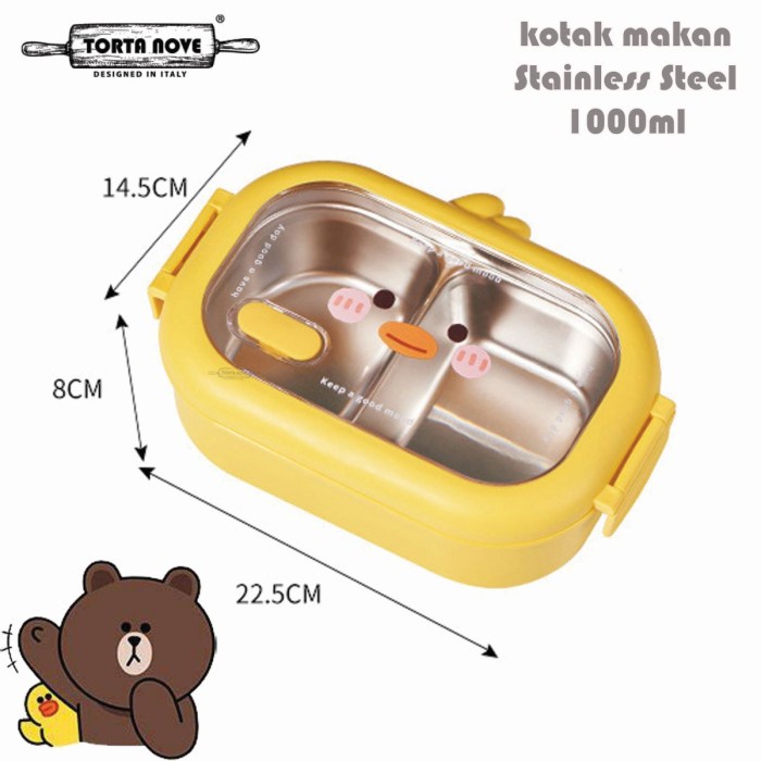 Jual Kotak makan anak STAINLESS sekat anti tumpah karakter Bekal Lunch box - SALLY DUCK | Shopee ...