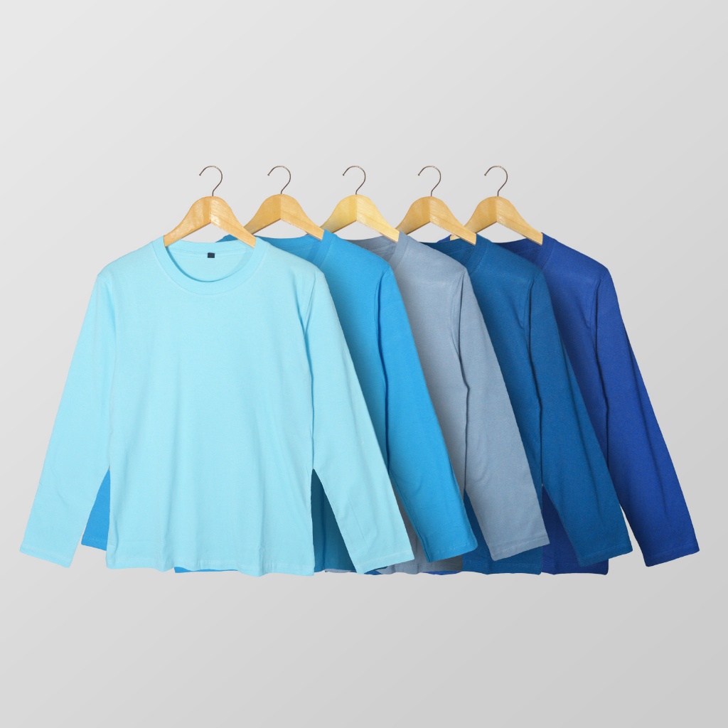 Jual Kaos Polos LENGAN PANJANG Cotton Combed 30S PREMIUM Reguler Fit ...