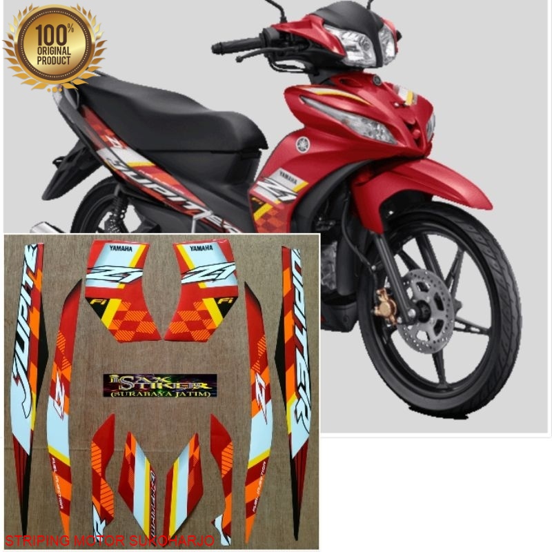 Jual (ORI) Striping Original Yamaha Jupiter Z1 FI merah tahun 2022 2023 ...
