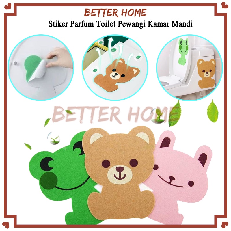 Jual Stiker Pewangi Toilet Karakter Beruang Kelinci Kodok Lucu/Sticker ...