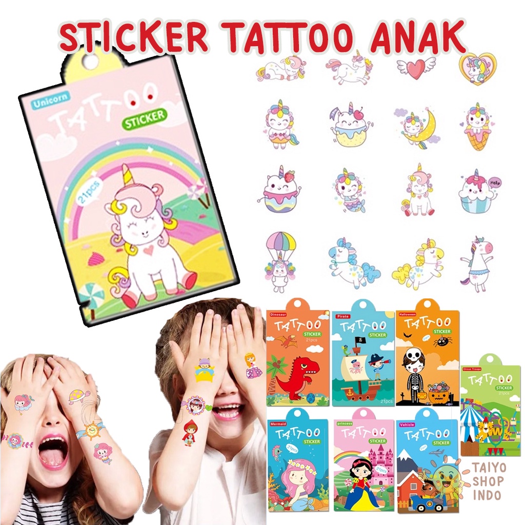 Jual TAIYO Sticker Tattoo Anak Stiker Tato Karakter Temporary Kartun ...