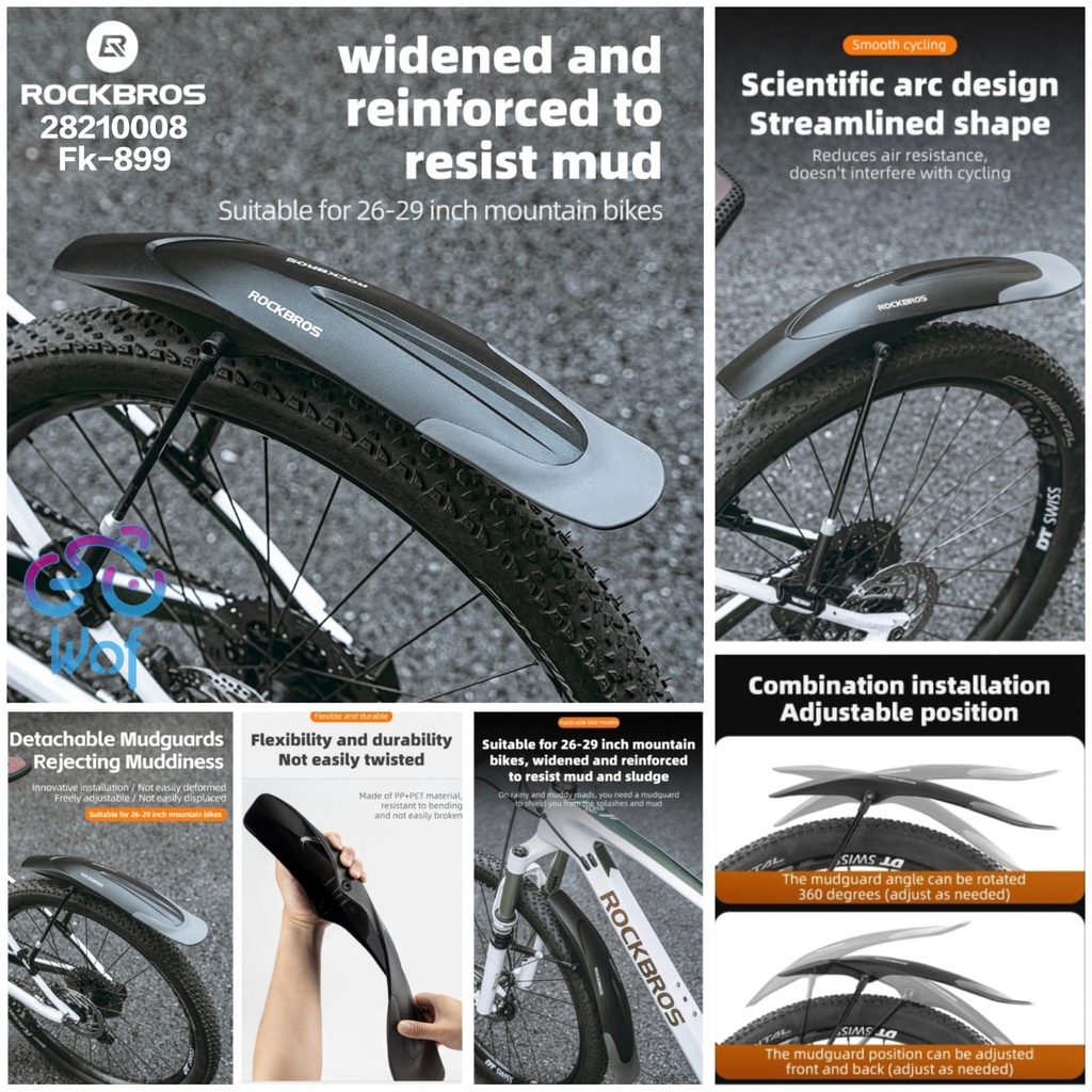 Jual ROCKBROS FK-899 2821 Fender Spakbor Mudguard Sepeda Quick Release Mud Guard 28210008 ...