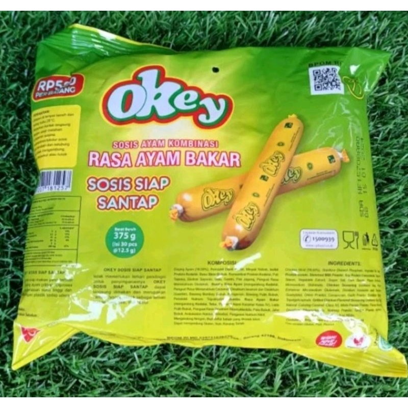 Jual Sosis Okey Rasa Ayam Bakar Siap Makan isi 30 pcs ECERAN 500 ...