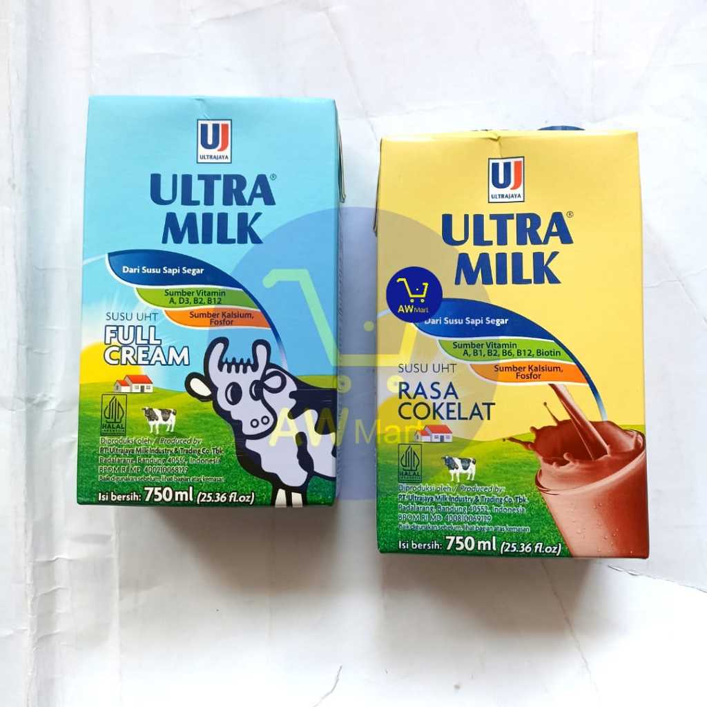 Jual SUSU ULTRA MILK 750ML FULL CREAM DAN COKLAT | Shopee Indonesia