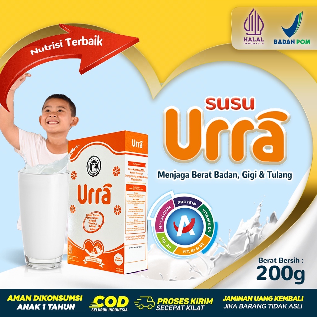 Jual SUSU URRA - SUSU Kambing Saanen 200 gram - penambah tinggi badan ...