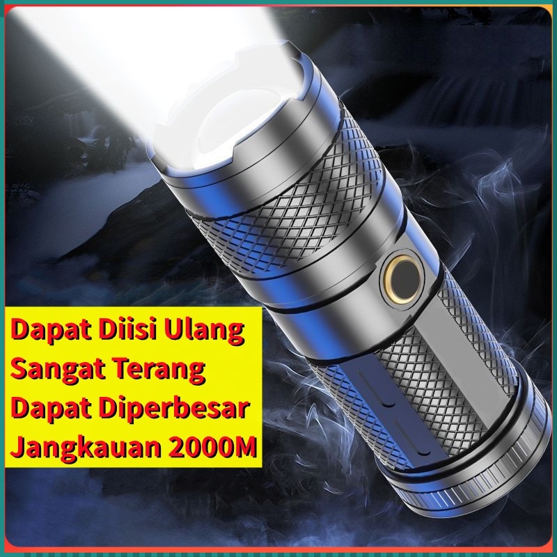 Jual Senter Swat COB ZOOM Rechargeable SUPER TERANG LED Outdoor USB ...