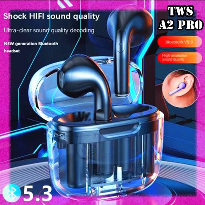 Jual Headset Earphone Airpods Earpods Bluetooth Wireless TWS A2 PRO BT ...