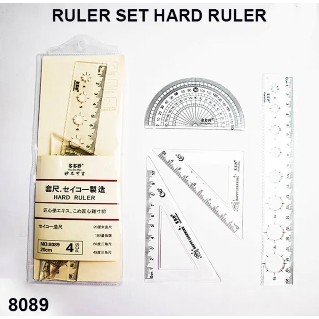 Jual Penggaris Segitiga Busur dan Lurus / Ruler Set 15cm Premium (8089 ...