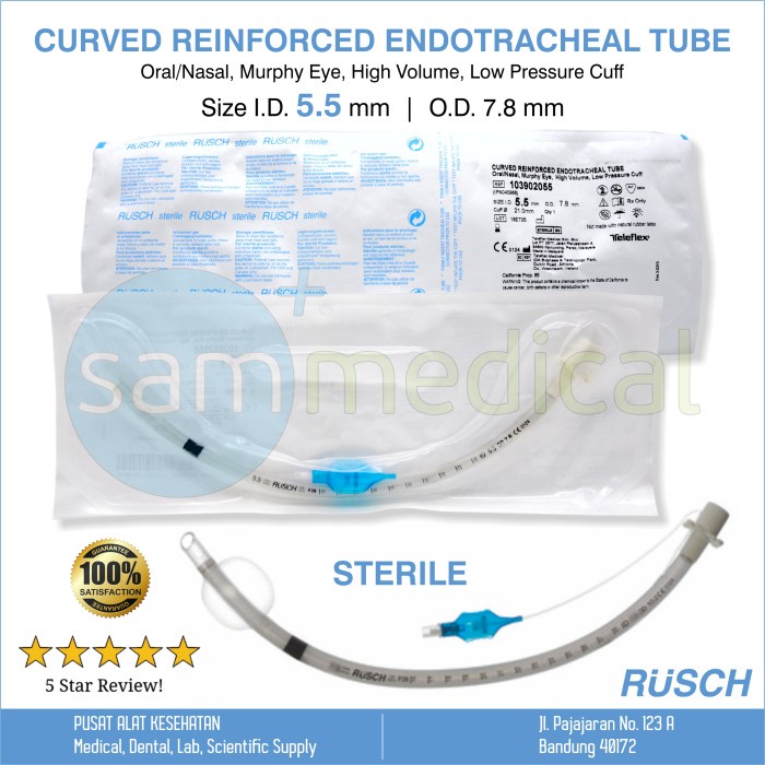 Jual Rusch Endotracheal Tube Sterile / ETT Non Kingking No 5.5 Steril ...