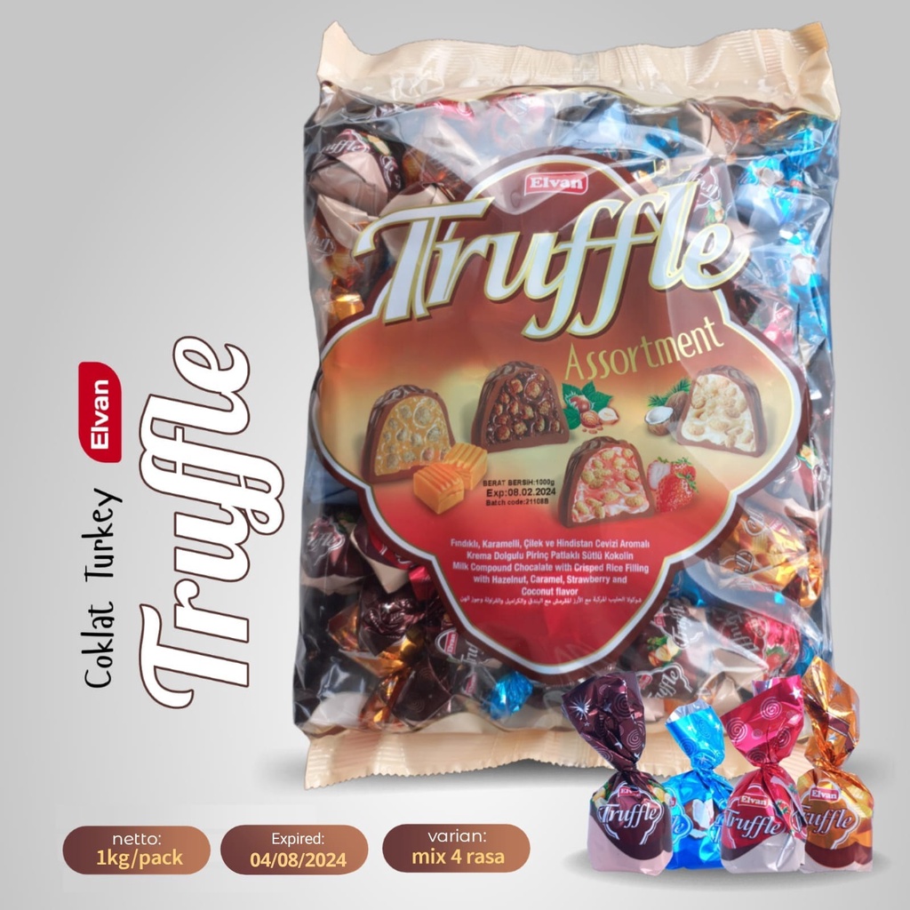 Jual Coklat Arab/Turki Elvan Truffle Kemasan 1kg 100% Original ...