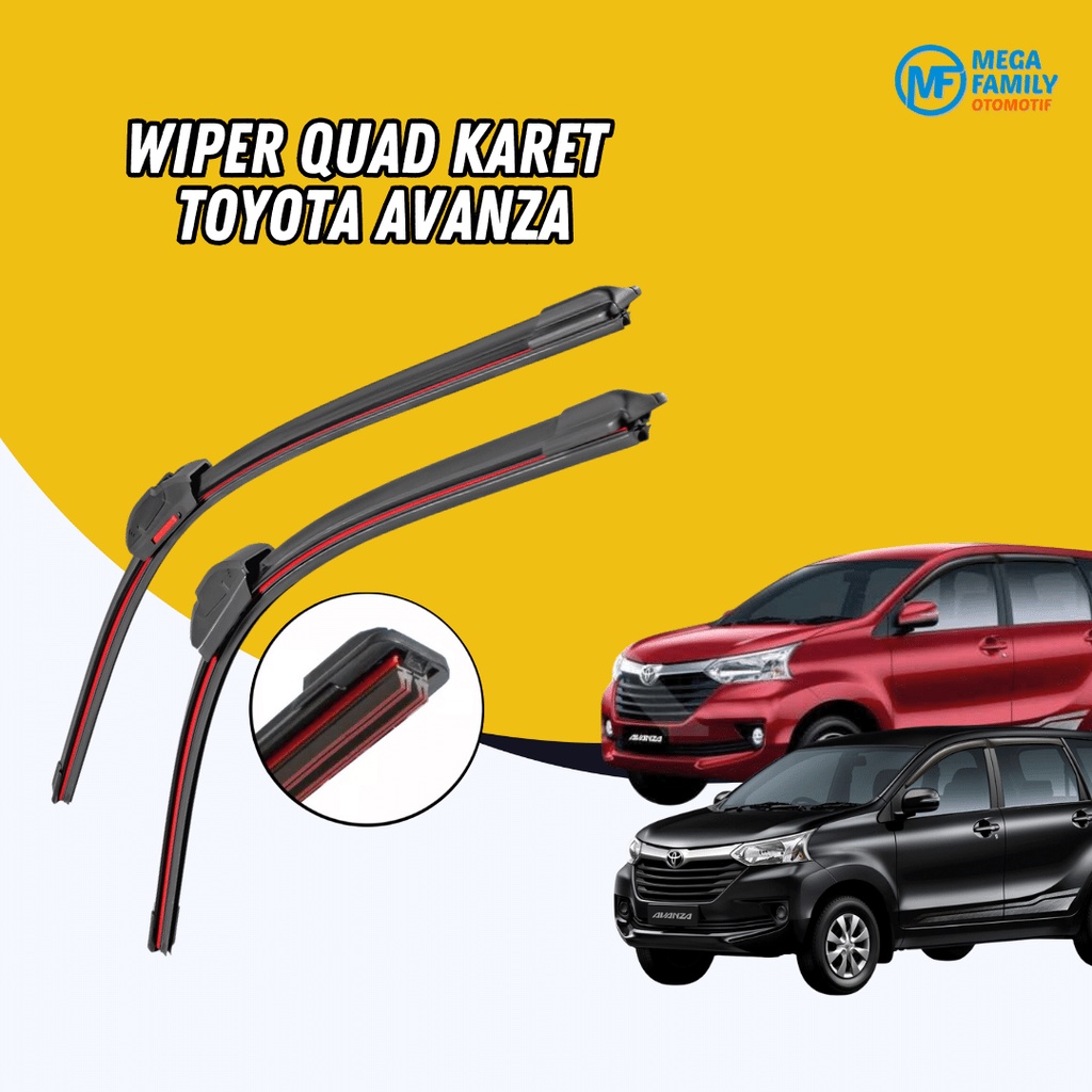 Jual Wiper Mobil Avanza Lama/All New Avanza/Grand New Avanza Frameless Quad Blade 4 Karet ...