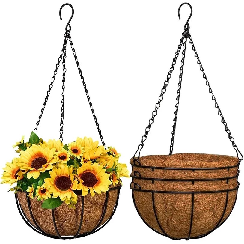 Jual Pot Bunga Besi Keranjang Serabut Kelapa Diameter 15, 20, 25, 30 ...