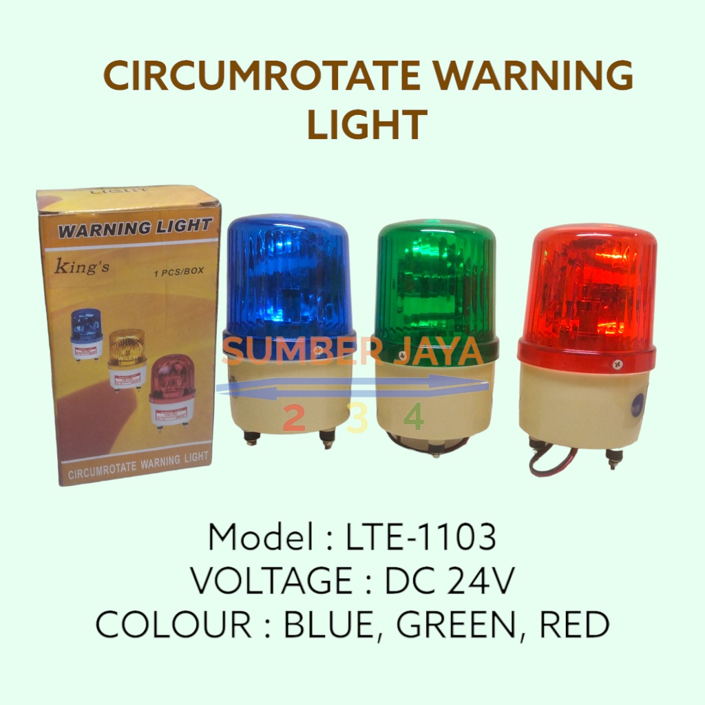 Jual Lampu Peringatan Warning Light 3 Inch LTE-1103 DC 24V Lampu Rotary ...