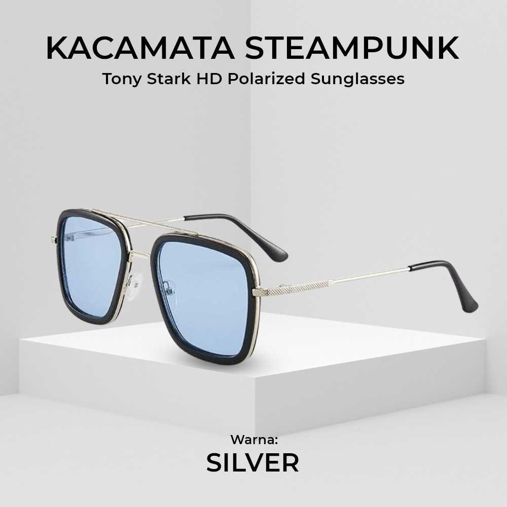 Jual RBVTURAS Kacamata Tony Stark Steampunk HD Sunglasses Metal Frame ...