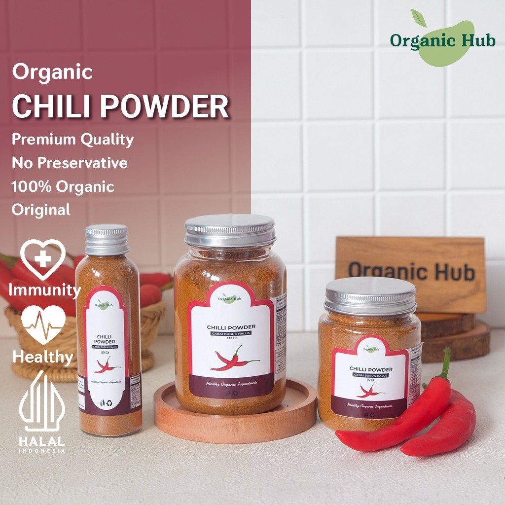 Jual Organic Hub Bubuk Cabe Cabai Bubuk Halus Murni Super Pedas Chilli ...