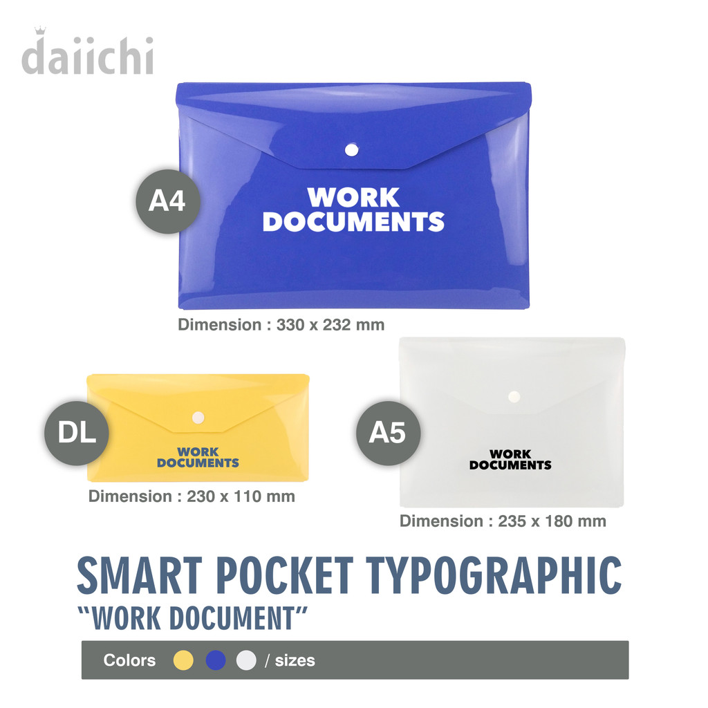 Jual Daiichi – “WORK DOCUMENTS” Smart Pocket Typhographic Map Plastik ...