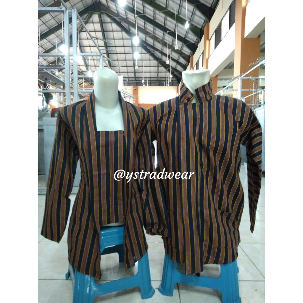 Jual LURIK [ Luriklarik ] Couple Sarimbit Sepasang Baju Adat Sorjan+Kebaya Lurik Dewasa ...