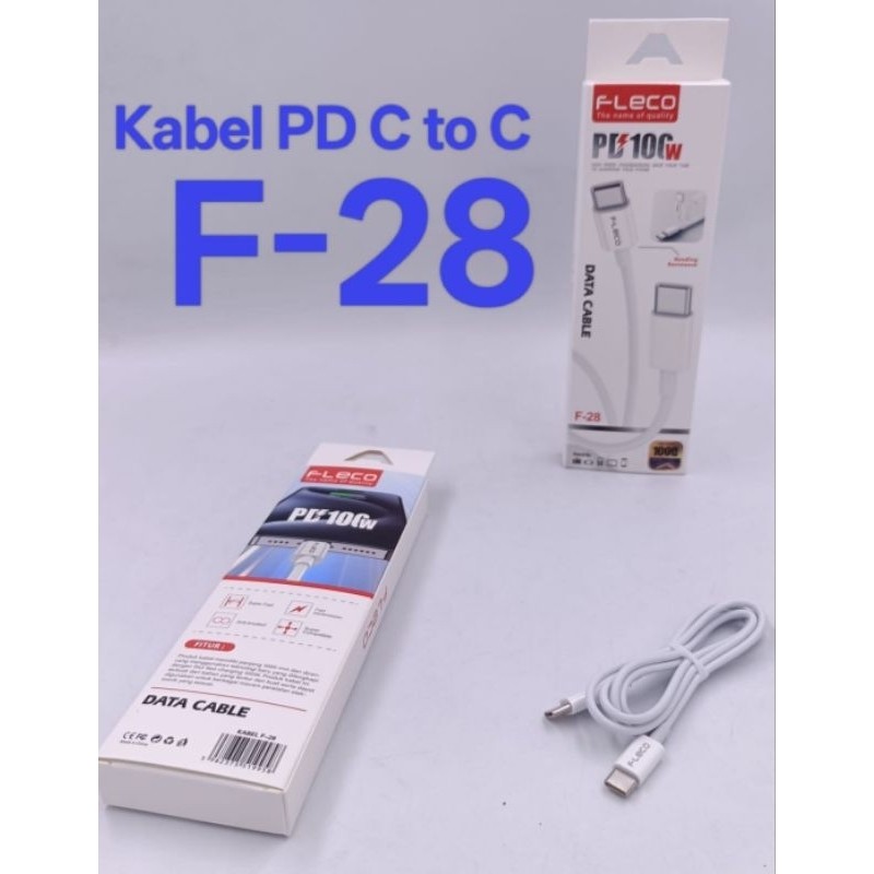 Jual KABEL DATA FLECO F28 PD C TO C FAST CHARGING PANJANG 1 METER TEPSI ...