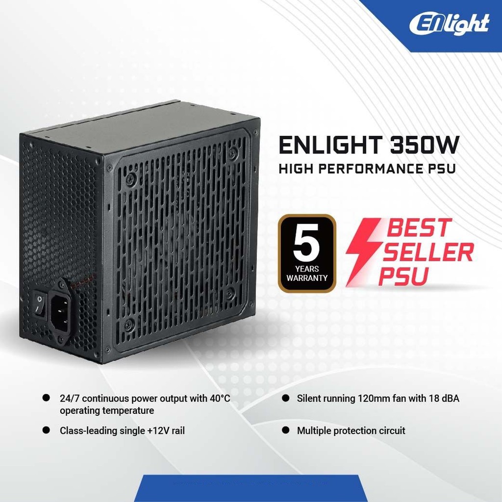 Jual PSU Enlight 350W BlackSilver 80+ | Power Supply 350 Watt | Shopee ...