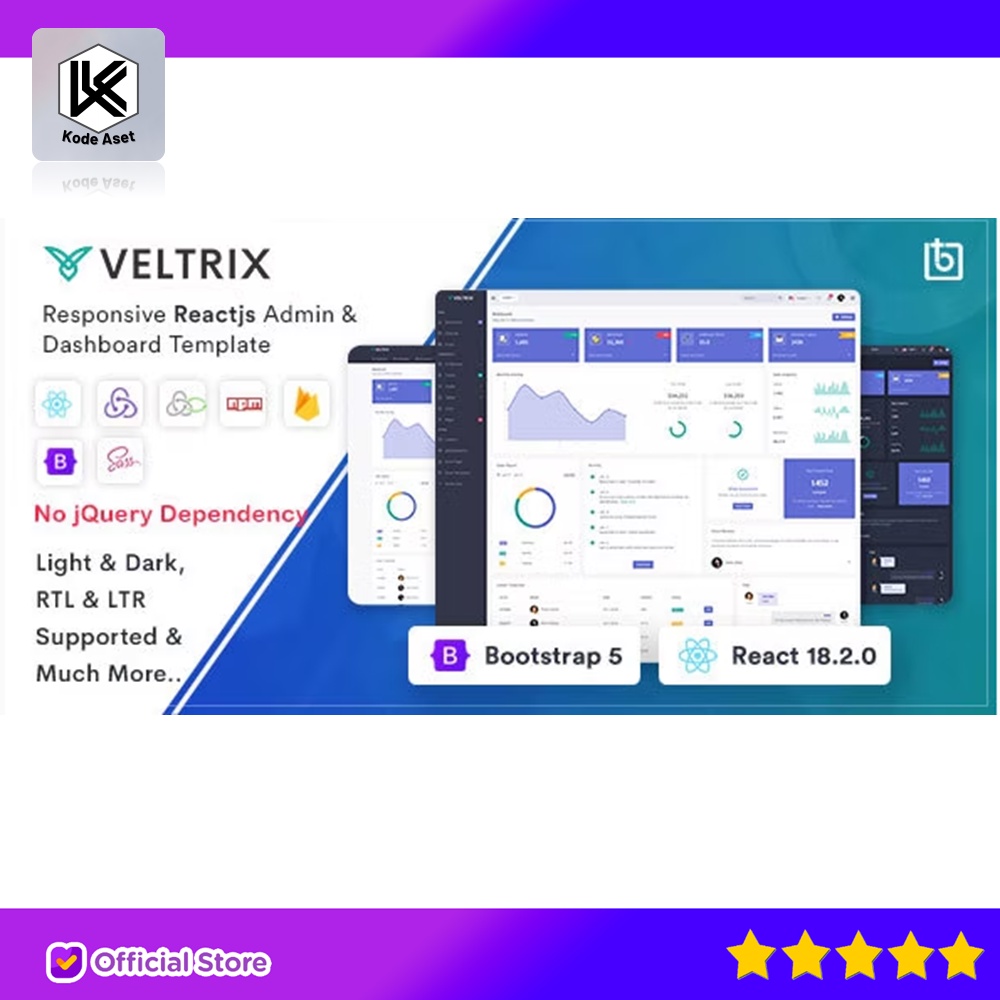 Jual VELTRIX - REACT JS ADMIN & DASHBOARD TEMPLATE BY KODEASET | Shopee Indonesia